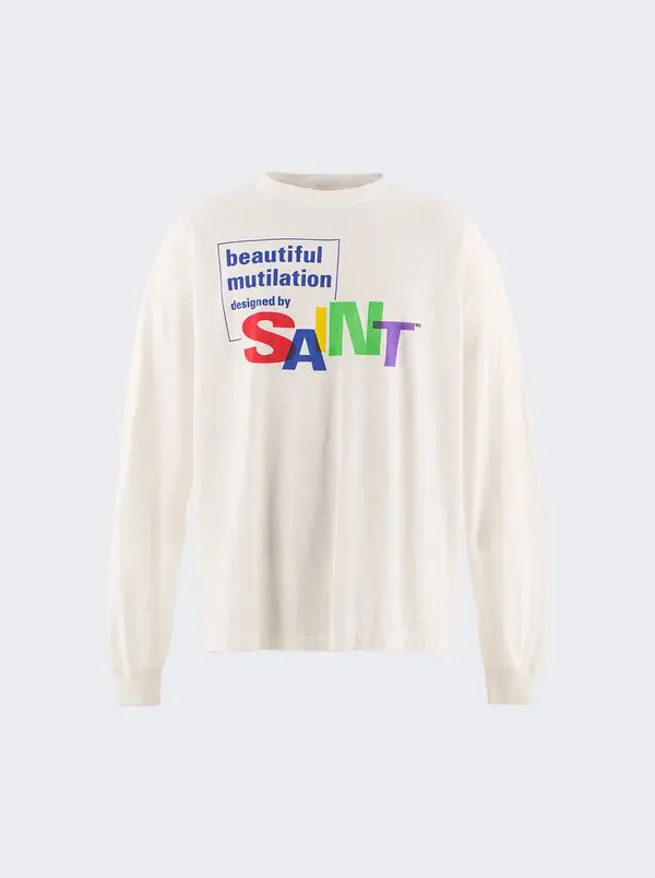 SAINT MXXXXXX Beautiful Saint Long Sleeve Tee - White