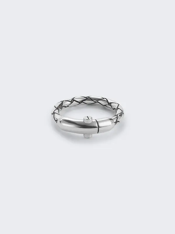 Bottega Veneta Intreccio Sterling Ring - Silver