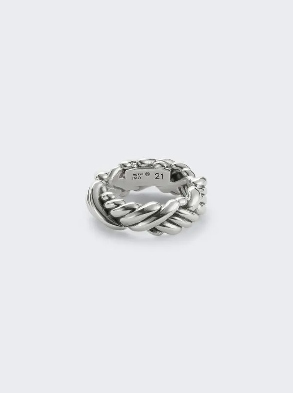 Bottega Veneta Intreccio Sterling Ring - Silver