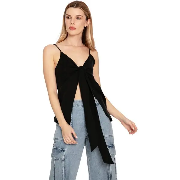 BELLE & BLOOM Reversible Tie Top - Black