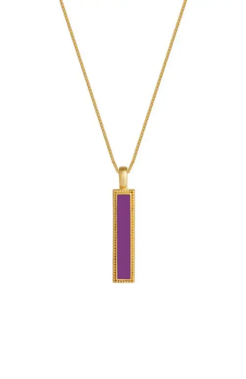 KARMA AND LUCK Harmonious Path Amethyst Peace Charm Gold Necklace - Gold/purple