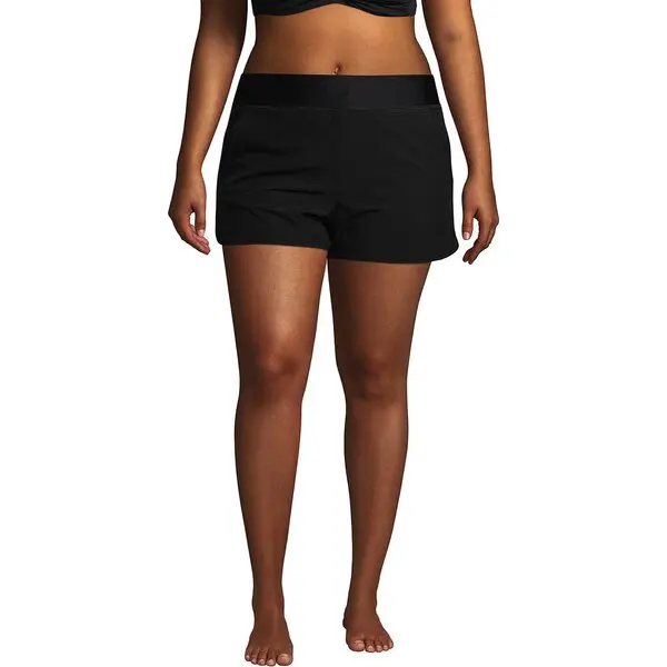 LANDS' END 3" Quick Dry Board Shorts - Black