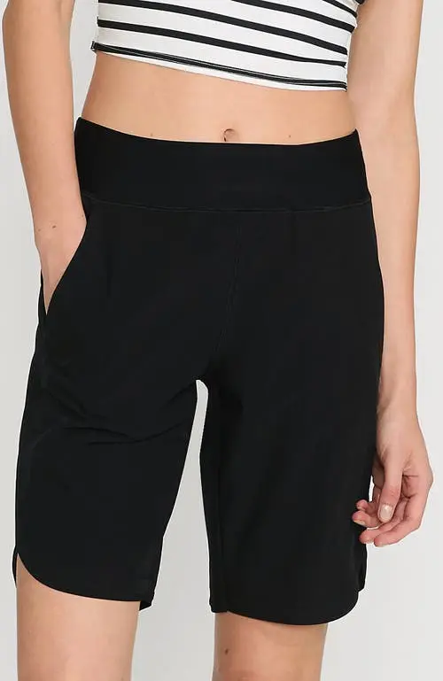LANDS' END 9" Quick Dry Board Shorts With Panty - Black