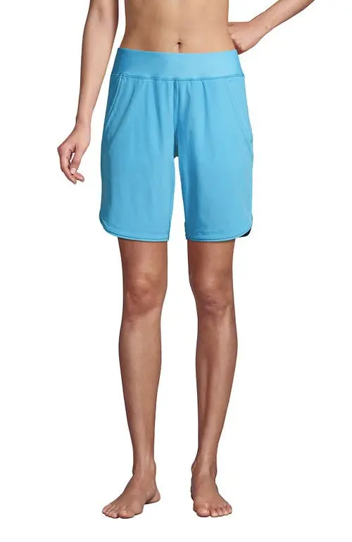 LANDS' END 9" Quick Dry Board Shorts - Turquoise