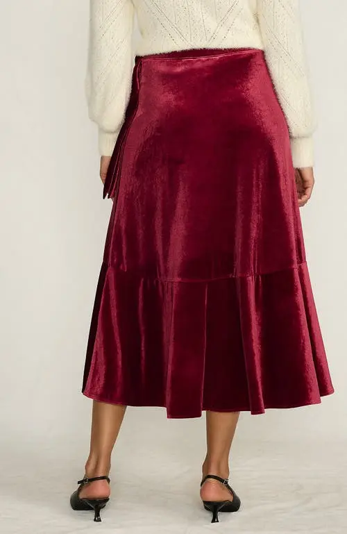 LANDS' END Velvet Wrap Midi Skirt