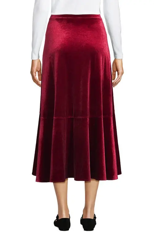 LANDS' END Velvet Wrap Midi Skirt