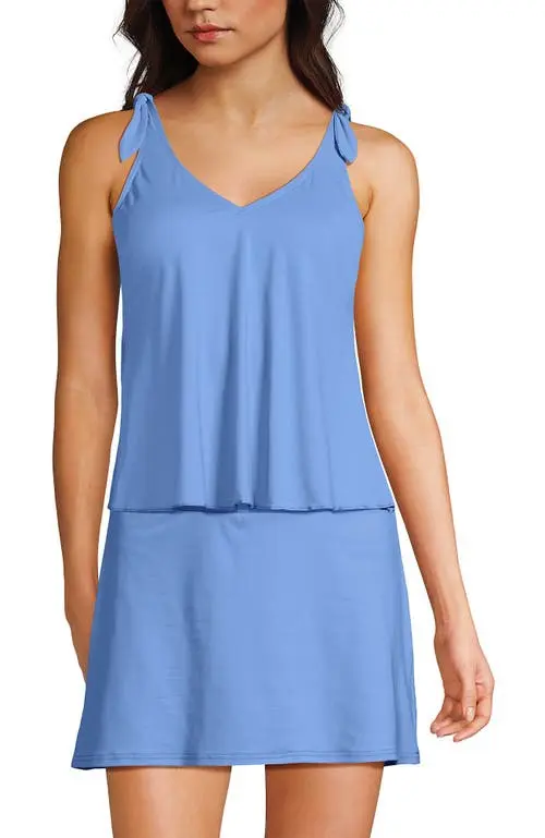 LANDS' END Dd-cup Tie Shoulder Tankini Top - Black