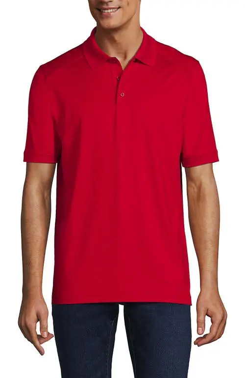 LANDS' END Short Sleeve Rapid Dry Active Polo Shirt - Rich Red