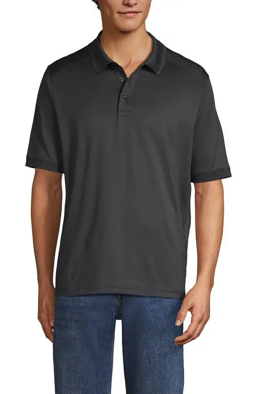 LANDS' END Short Sleeve Rapid Dry Active Polo Shirt - Soapstone