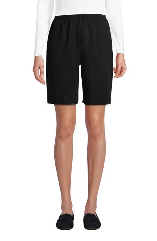 LANDS' END Sport Knit High-rise Shorts - Black