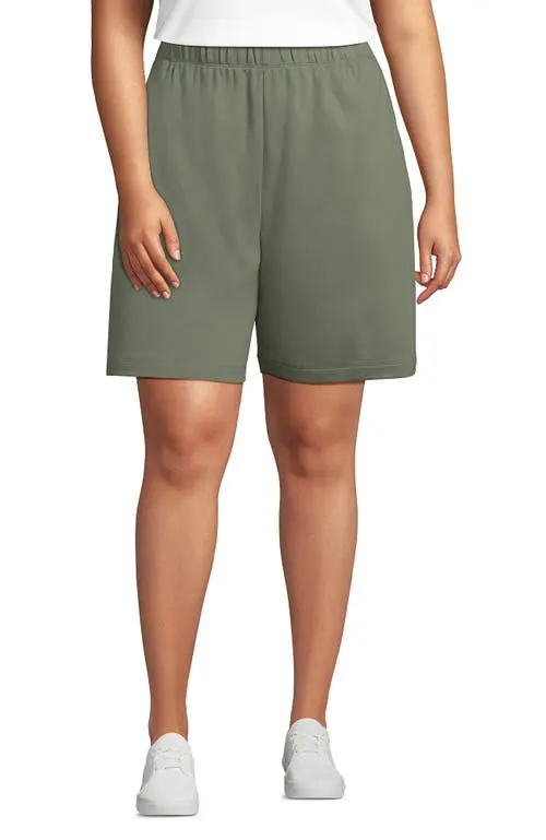 LANDS' END Sport Knit High-rise Shorts - Sage