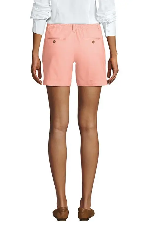 LANDS' END Classic 7" Chino Shorts With Elastic Back - Crisp Peach