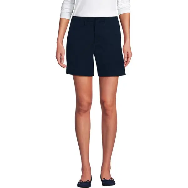 LANDS' END Classic 7" Chino Shorts With Elastic Back - Radiant Navy