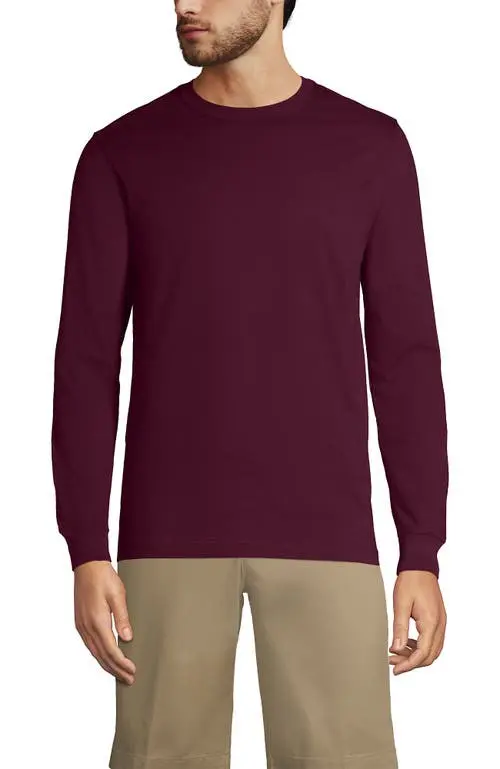 LANDS' END School Uniform Long Sleeve Essential T-shirt - Burgundy