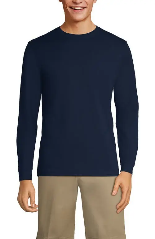 LANDS' END School Uniform Long Sleeve Essential T-shirt - Classic Navy