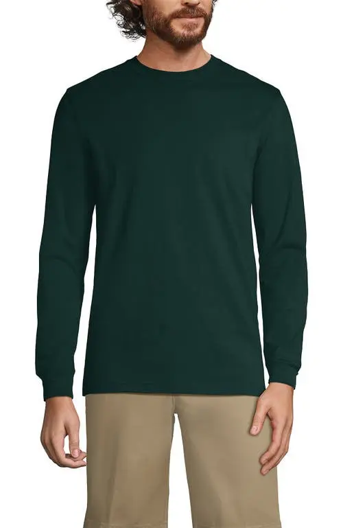 LANDS' END School Uniform Long Sleeve Essential T-shirt - Evergreen