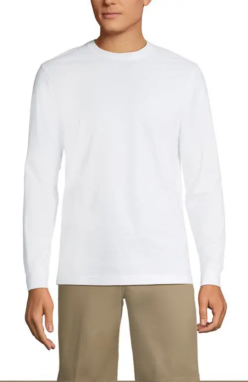 LANDS' END School Uniform Long Sleeve Essential T-shirt - White