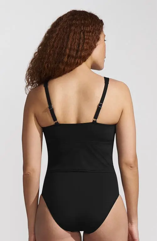 LANDS' END D-cup Wirefree Wrap Tankini Top - Black