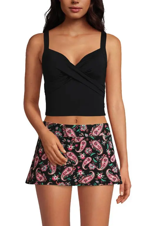 LANDS' END D-cup Wirefree Wrap Tankini Top - Black