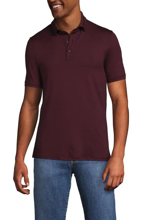LANDS' END Tall Short Sleeve Cooling Performance Polo - Lush Burgundy