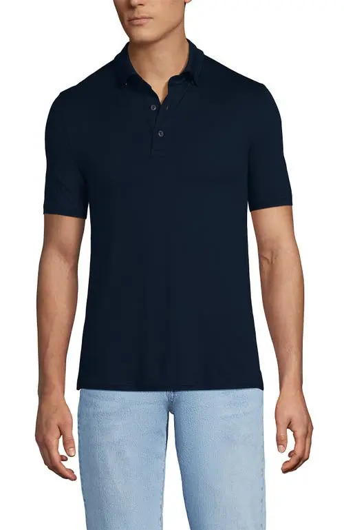 LANDS' END Tall Short Sleeve Cooling Performance Polo - Radiant Navy