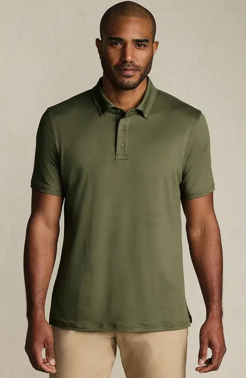 LANDS' END Tall Short Sleeve Cooling Performance Polo - River Stone Green