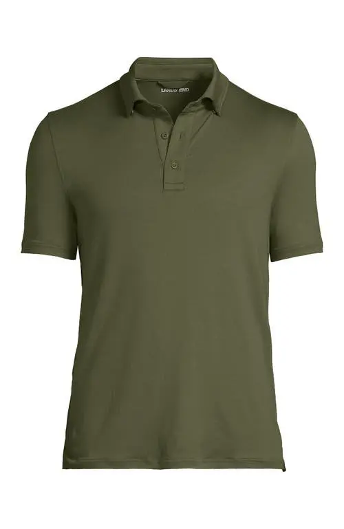 LANDS' END Tall Short Sleeve Cooling Performance Polo - River Stone Green