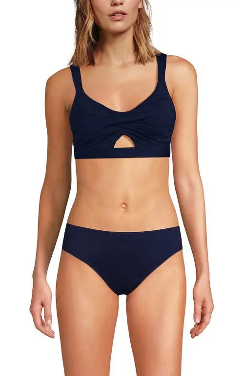 LANDS' END Twist Front Bikini Top - Deep Sea Navy