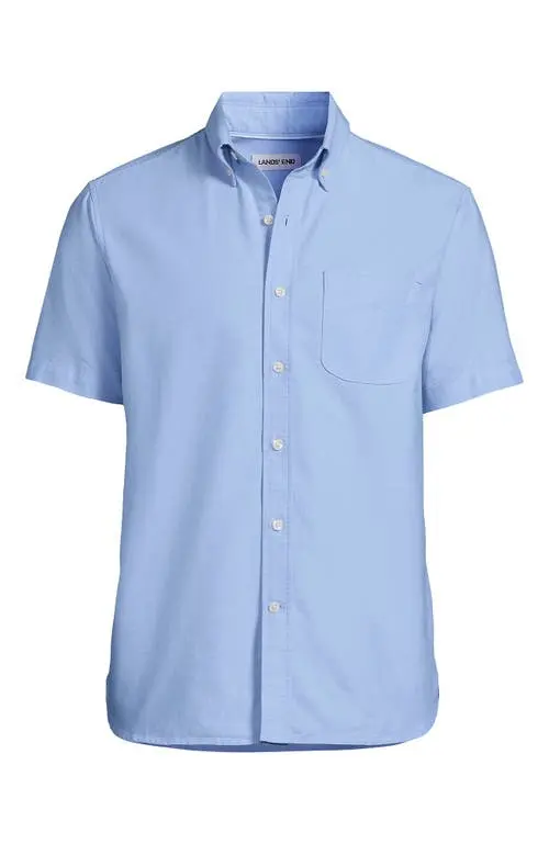 LANDS' END Short Sleeve Sail Rigger Shirt - Blue