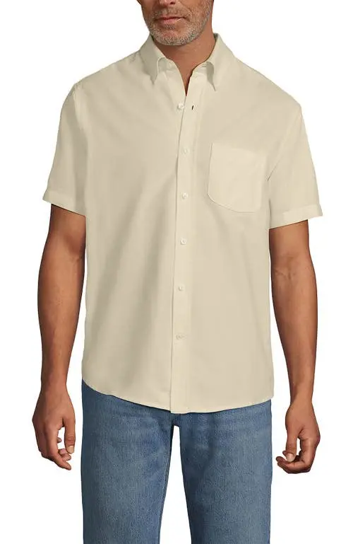 LANDS' END Short Sleeve Sail Rigger Shirt - Pale Sweet Butter