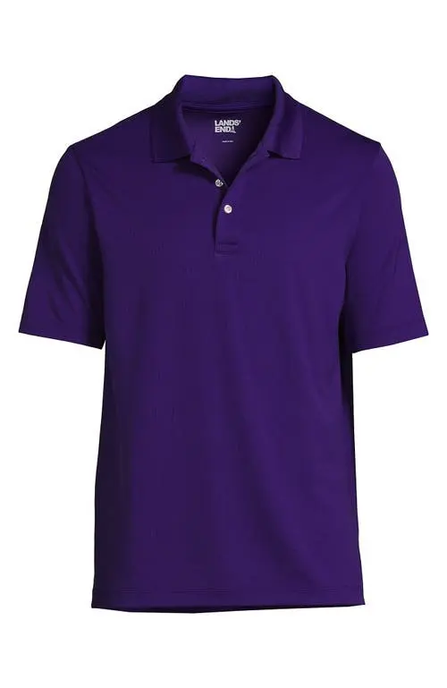 LANDS' END Short Sleeve Solid Active Polo Shirt - Deep Purple