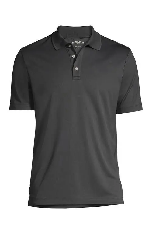 LANDS' END Short Sleeve Solid Active Polo Shirt - Soapstone