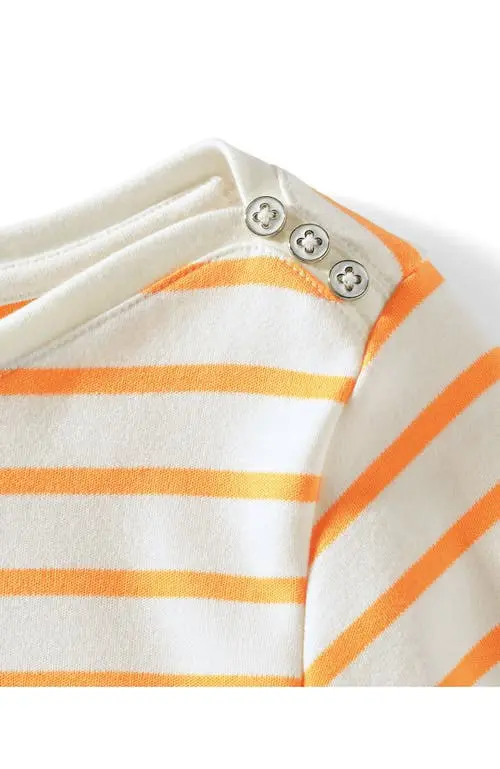 LANDS' END Supima Cotton Elbow Sleeve Boatneck Tee - White
