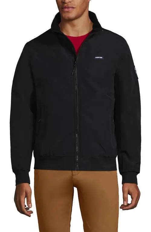 LANDS' END Classic Squall Waterproof Insulated Bomber Jacket - Black