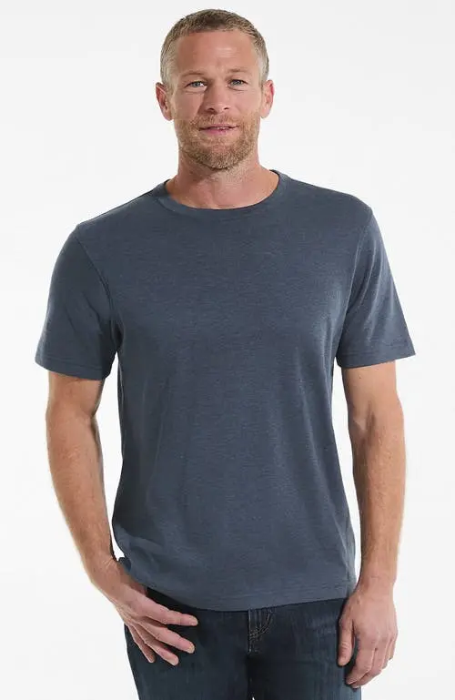 LANDS' END Short Sleeve Cotton Supima Tee - Dusk Indigo Heather