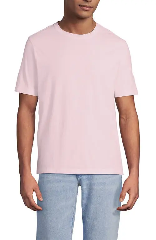 LANDS' END Short Sleeve Cotton Supima Tee - Pale Pink Quartz