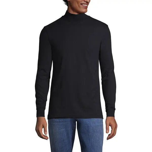 LANDS' END Super-t Mock Turtleneck - Black