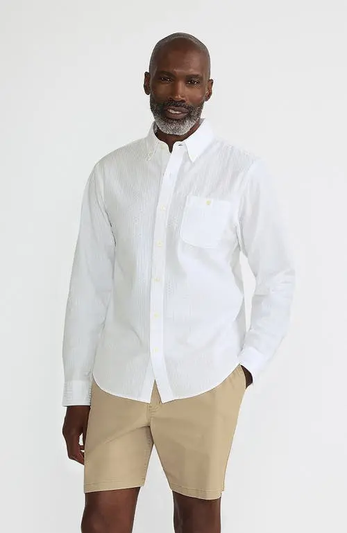 LANDS' END Long Sleeve Seersucker Shirt - White