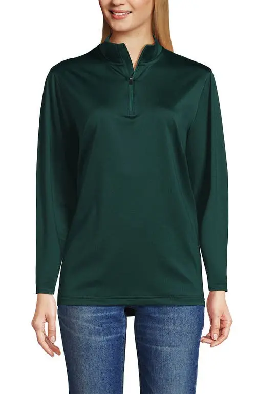 LANDS' END Rapid Dry Quarter Zip Pullover - Evergreen