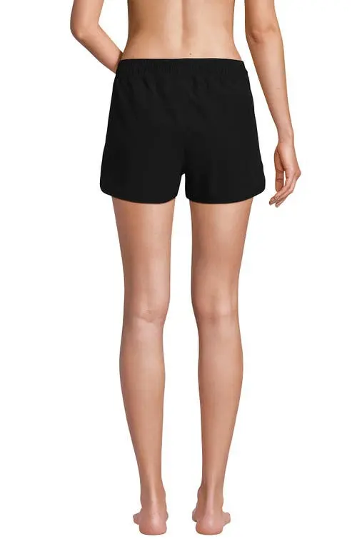 LANDS' END Woven Packable 3" Dolphin Hem Cover-up Shorts