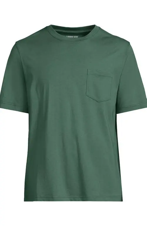 LANDS' END Super-t Short Sleeve T-shirt With Pocket - Eucalyptus