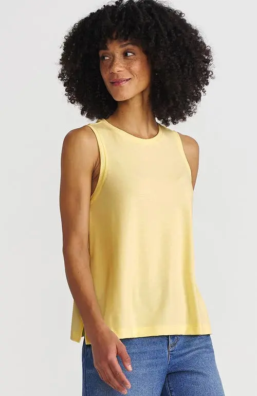 LANDS' END Power Performance Crewneck Tank Top - Pale Yellow