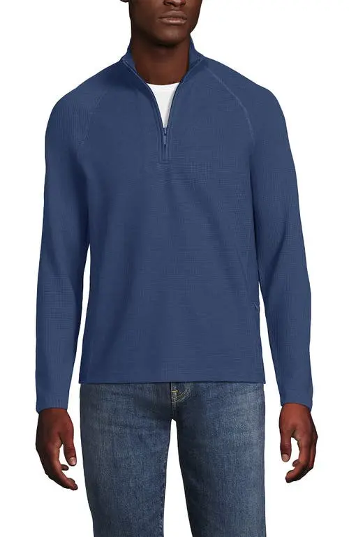LANDS' END Long Sleeve Waffle Quarter Zip