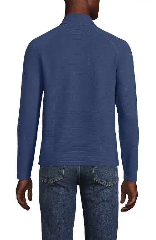 LANDS' END Long Sleeve Waffle Quarter Zip