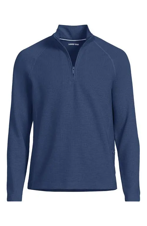 LANDS' END Long Sleeve Waffle Quarter Zip