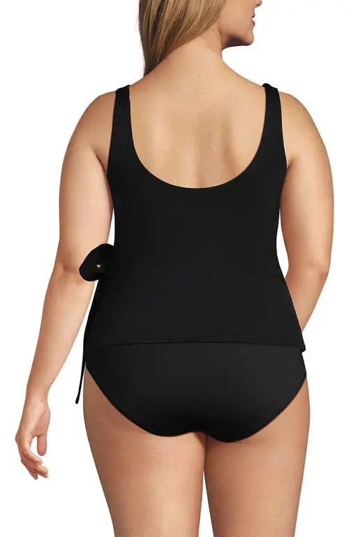 LANDS' END Side-tie Tankini Top - Black