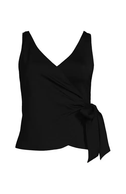 LANDS' END Side-tie Tankini Top - Black
