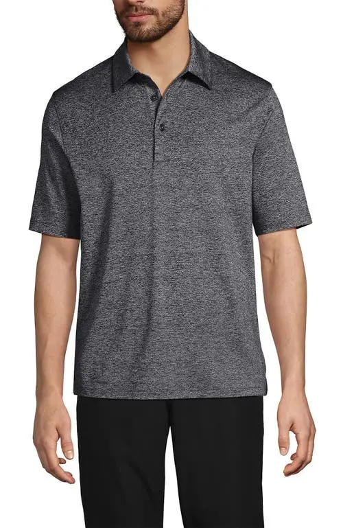 LANDS' END Short Sleeve Space Dye Polo Shirt - Soapstone Space Dye