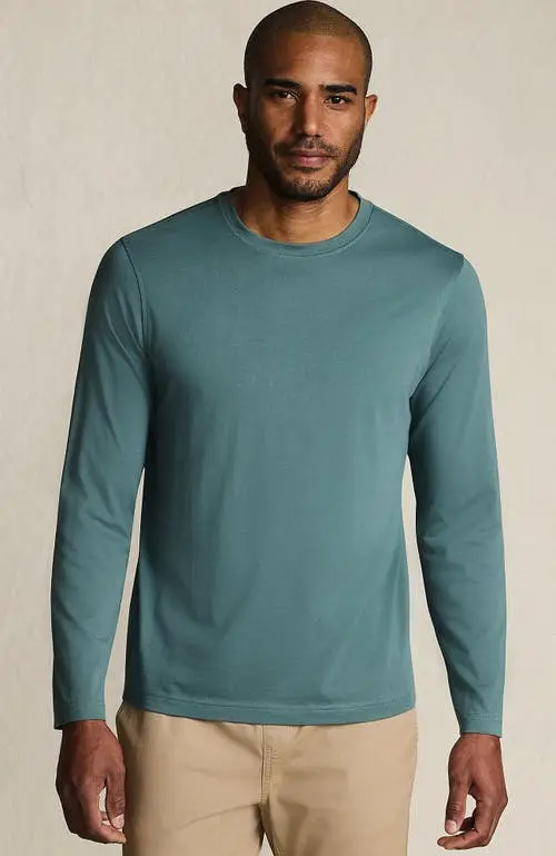 LANDS' END Long Sleeve Cotton Supima Tee - Tourmaline