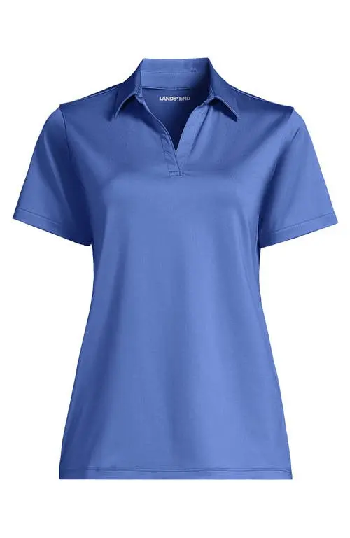 LANDS' END Short Sleeve Rapid Dry Sport Neck Polo Shirt